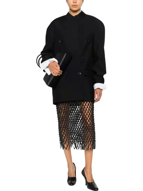 Marie Adam-Leenaerdt Double-breasted High-neck Jacket - Black