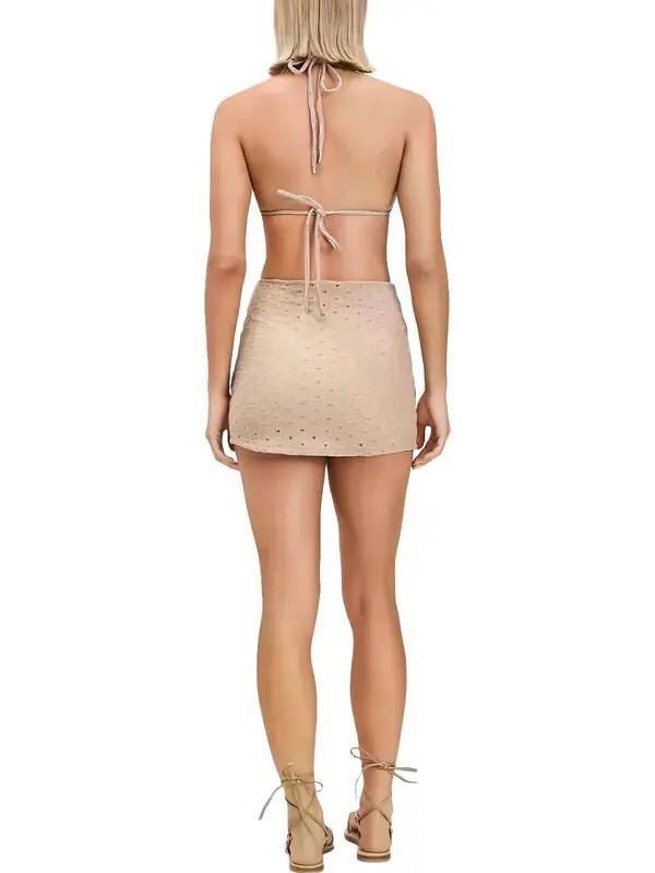Devon Windsor Devon Romina Eyelet-embellished Cargo Skirt - Neutrals