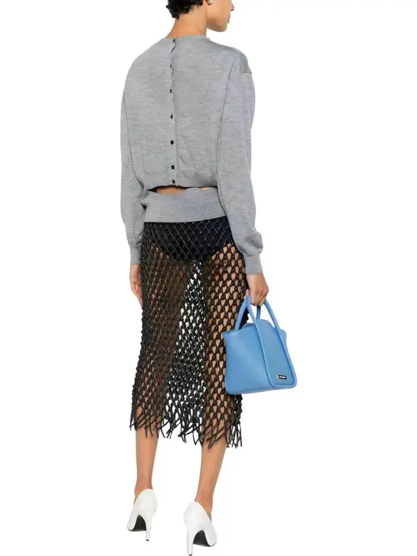 Marie Adam-Leenaerdt Knitted Cut-out Cardigan - Grey