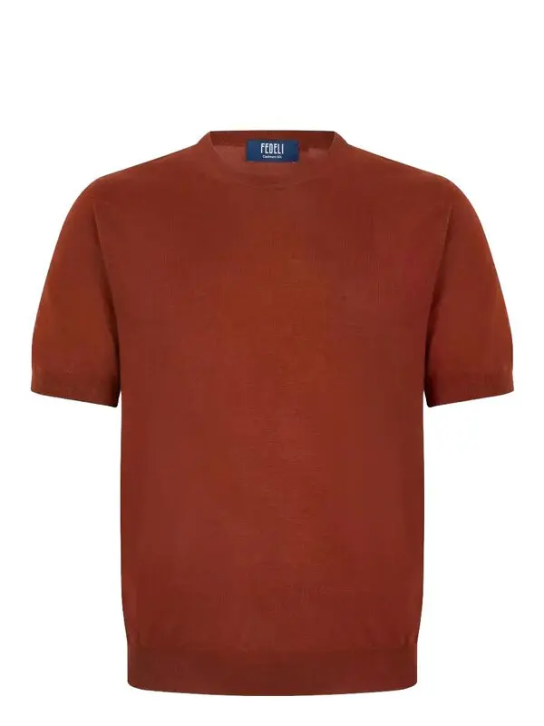 Fedeli Short-sleeved Round-neck T-shirt - Red