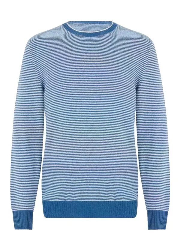Fedeli Striped Cashmere Sweater - Blue