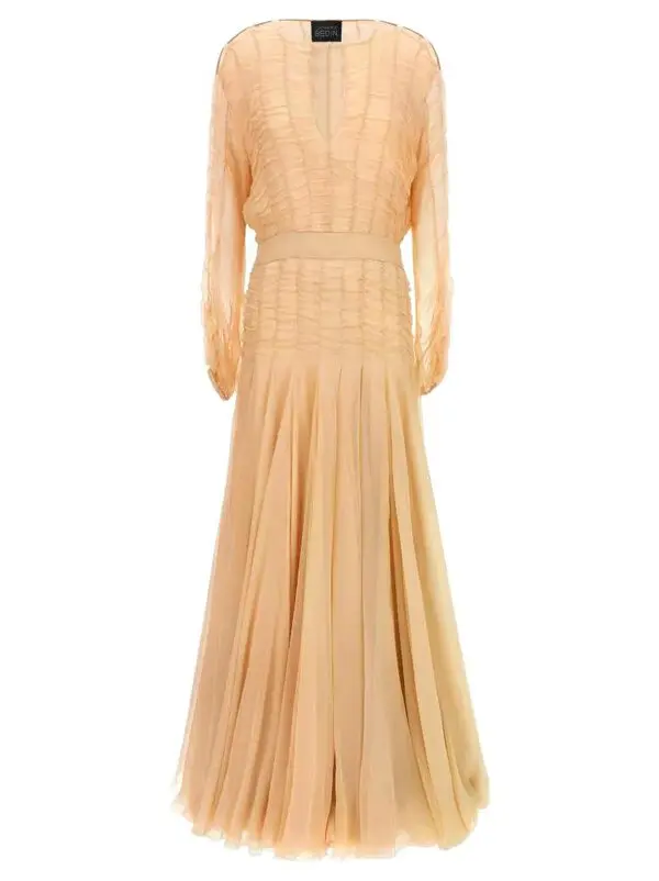 GIOVANNI BEDIN Smocked Cut-out Maxi Dress - Pink