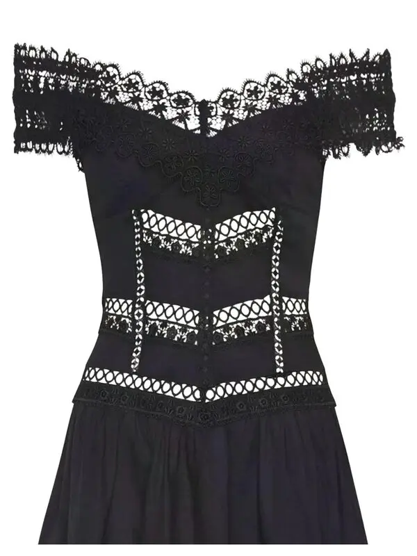 Charo Ruiz Ibiza Eliane Lace-trim Mini Dress - Black