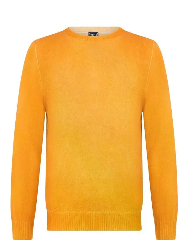 Fedeli Cashmere Round Neck Sweater - Orange