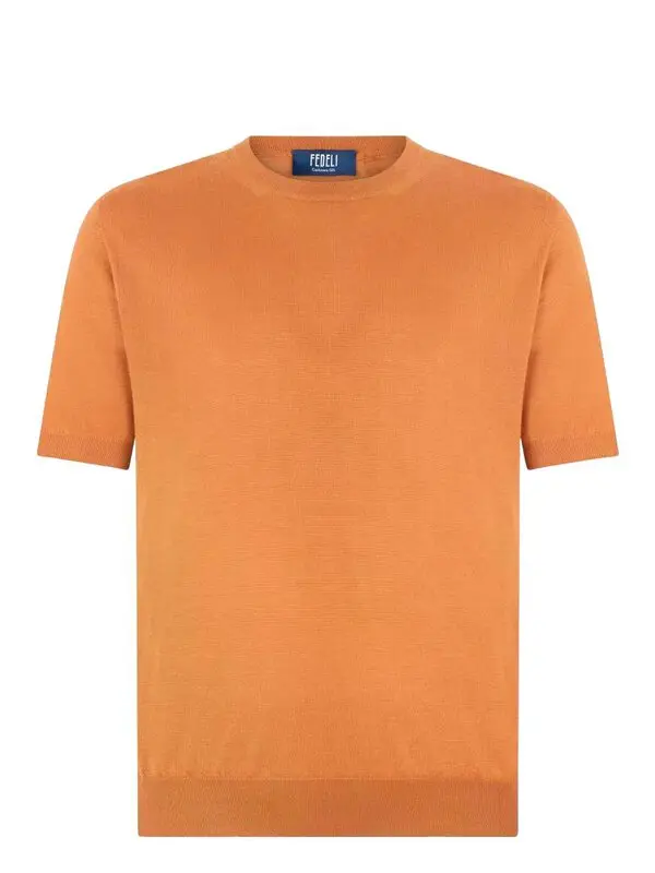 Fedeli Round-neck Short-sleeve T-shirt - Orange