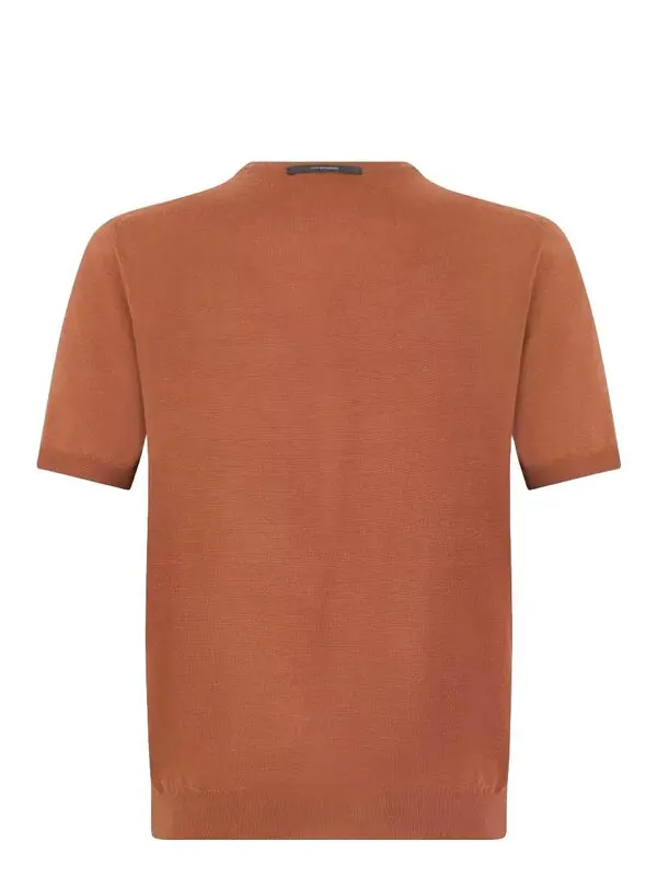 Fedeli Short-sleeved Round-neck T-shirt - Brown