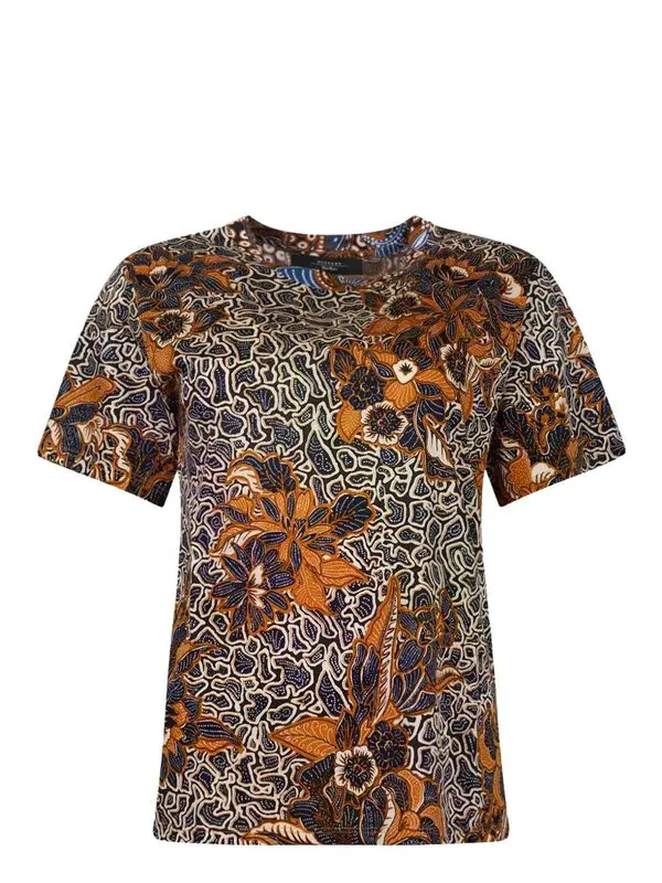 Max Mara Floral Print T-shirt - Neutrals
