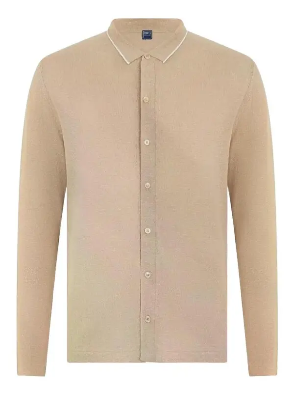 Fedeli Polo-collar Button-up Cardigan - Neutrals