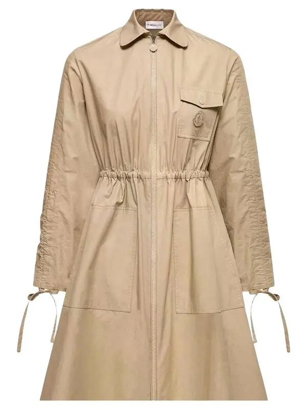 Moncler Zip-up Midi Dress - Brown