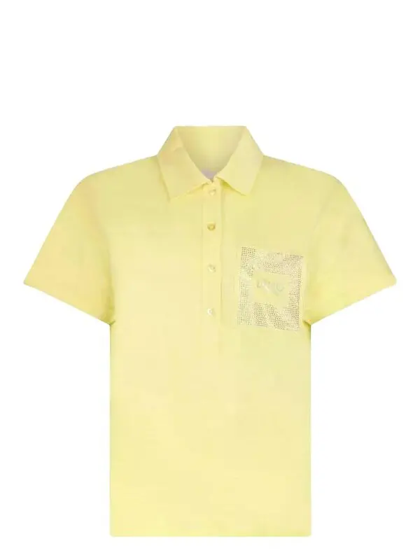 Liu Jo Embellished Pocket Polo Shirt - Yellow