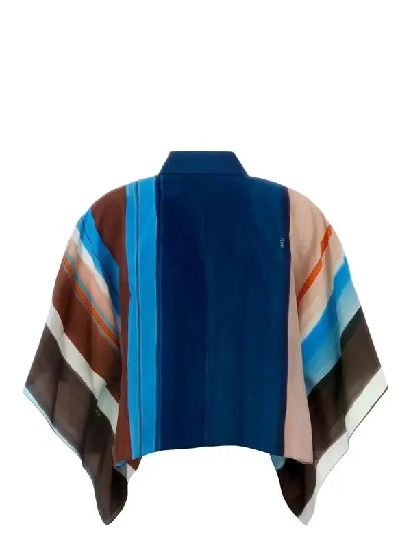 Fendi Striped Cropped Shirt - Blue