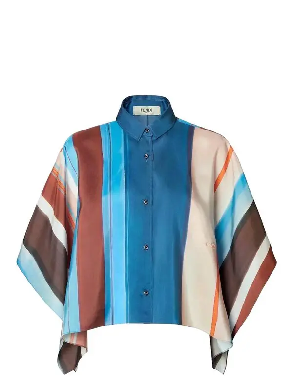 Fendi Striped Cropped Shirt - Multicolor