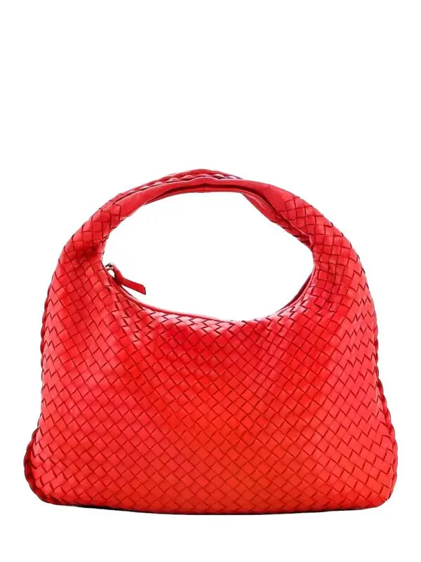 Bottega Veneta Intrecciato Nappa Small Hobo Bag - Red