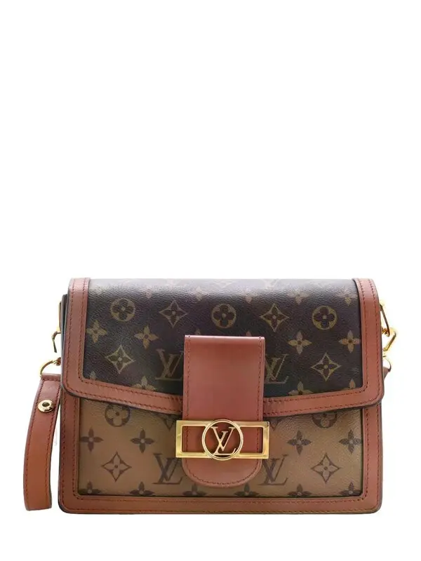 LOUIS VUITTON Dauphine Reverse Monogram Canvas Mm Shoulder Bag - Brown