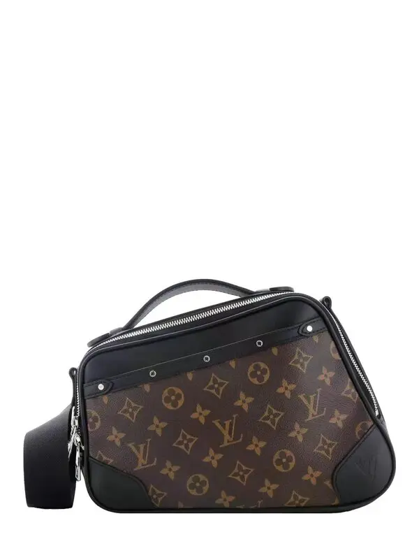 LOUIS VUITTON Macassar Monogram Canvas Biker Messenger Bag - Black