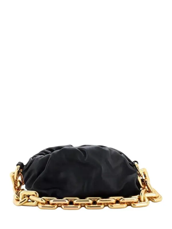 Bottega Veneta The Chain Pouch Leather Shoulder Bag - Black