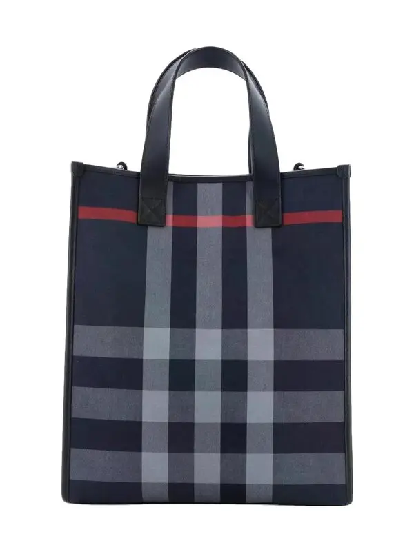 Burberry Medium Tote Bag In E-canvas - Blue