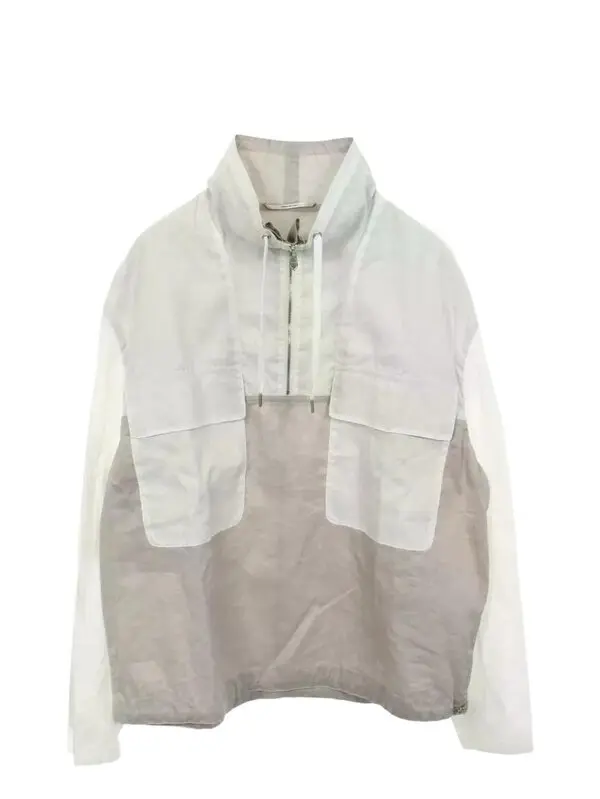 Hermès Half-zip Colour-block Pullover - White