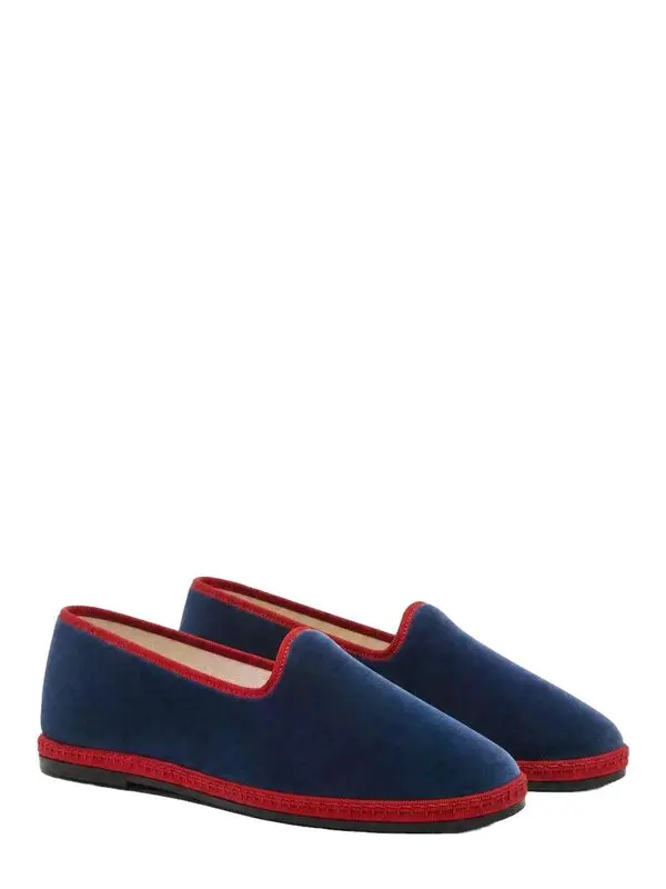 SCAROSSO William Iv Velvet Slippers - Blue