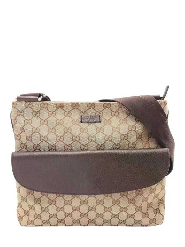 Gucci Gg Monogram Canvas Shoulder Bag - Brown