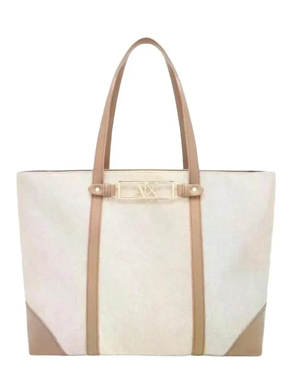 Armani Exchange Logo Plaque Tote Bag - Neutrals
