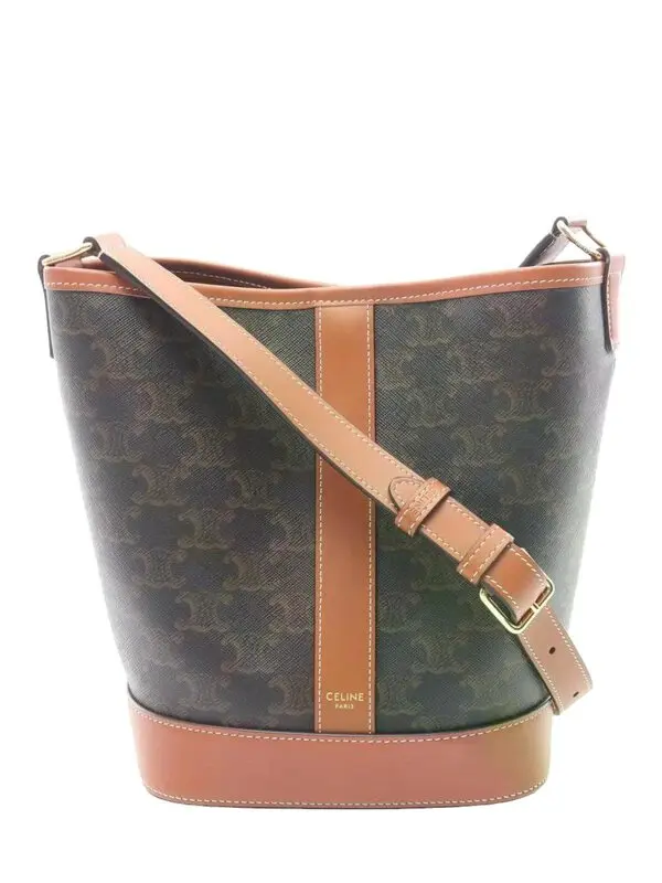 Celine Triomphe Small Bucket Shoulder Bag - Brown