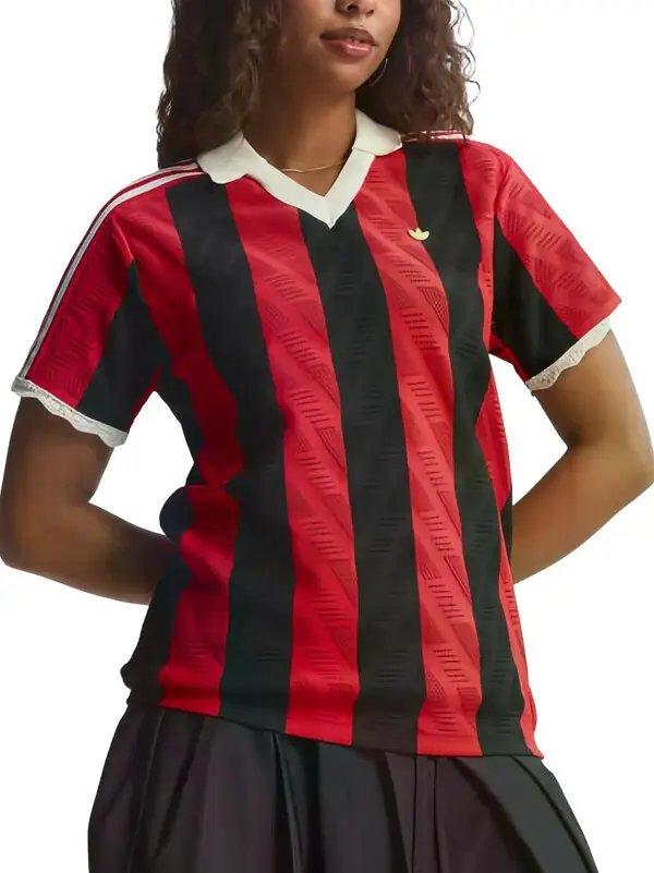 Adidas Striped Short-sleeve Polo - Red