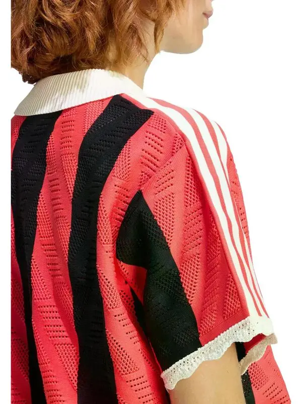 Adidas Striped Short-sleeve Polo - Red