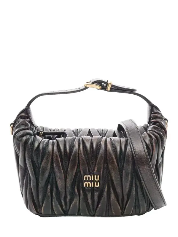 Miu Miu Matelassé Leather Handbag - Brown