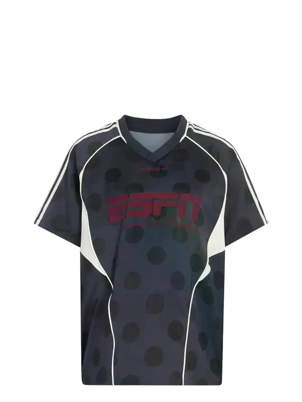 Adidas Polka-dot Mesh-panel T-shirt - Grey