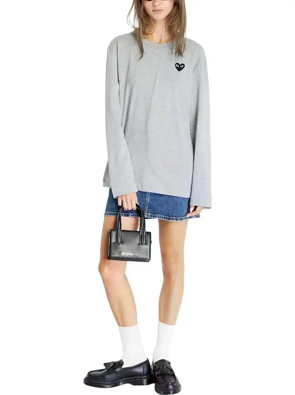 Play Comme Des Garcon Heart Logo Long-sleeve T-shirt - Grey