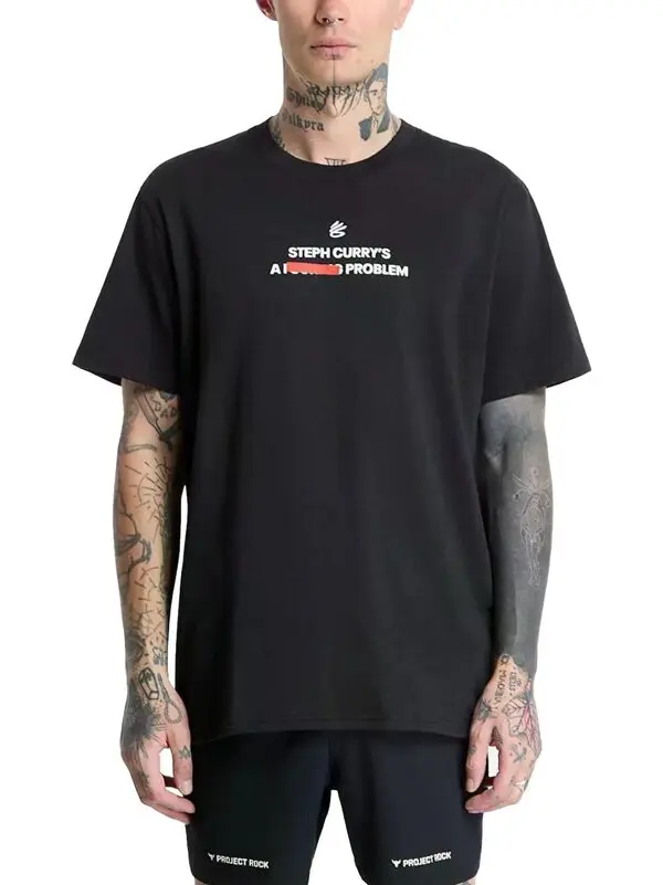 Under Armour Curry Slogan-print T-shirt - Black