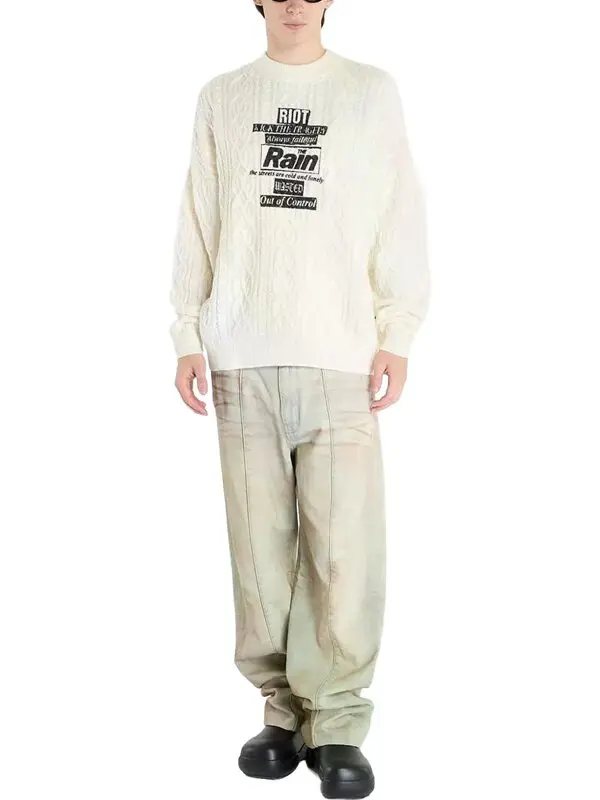 WASTED Rain Cable-knit Sweater - Neutrals