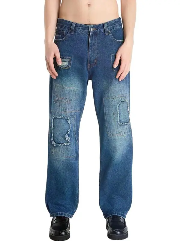 WASTED Cotton Straight-leg Jeans - Blue