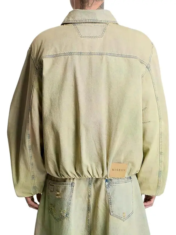 MISBHV Sand-washed Bomber Denim Jacket - Neutrals