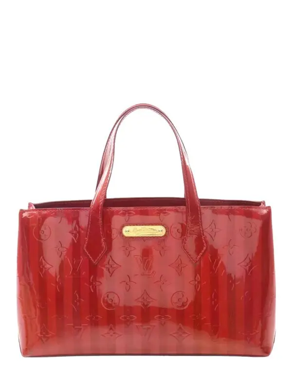 LOUIS VUITTON Wilshire Pm Monogram Vernis Tote Bag - Red