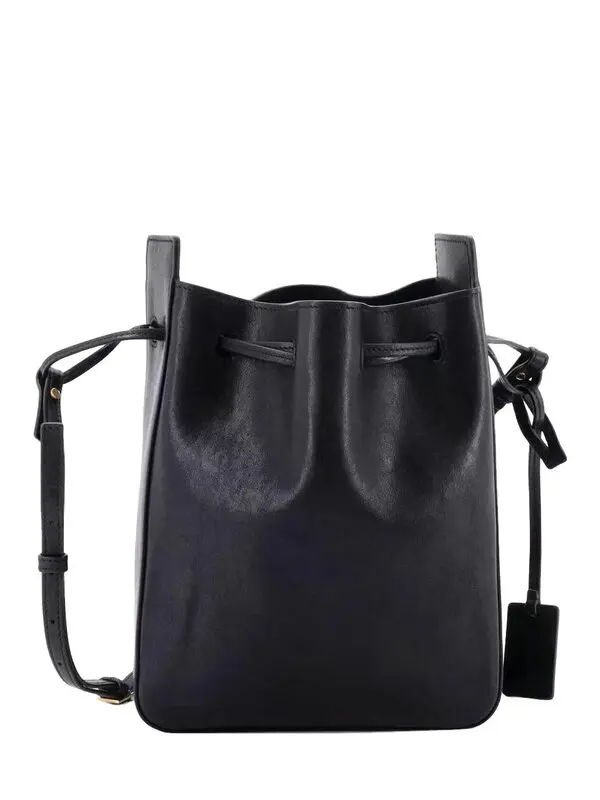 Saint Laurent Convertible Leather Bucket Bag - Black