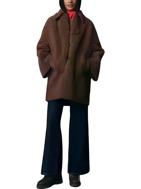 The Great. Plush Car Coat - Brown