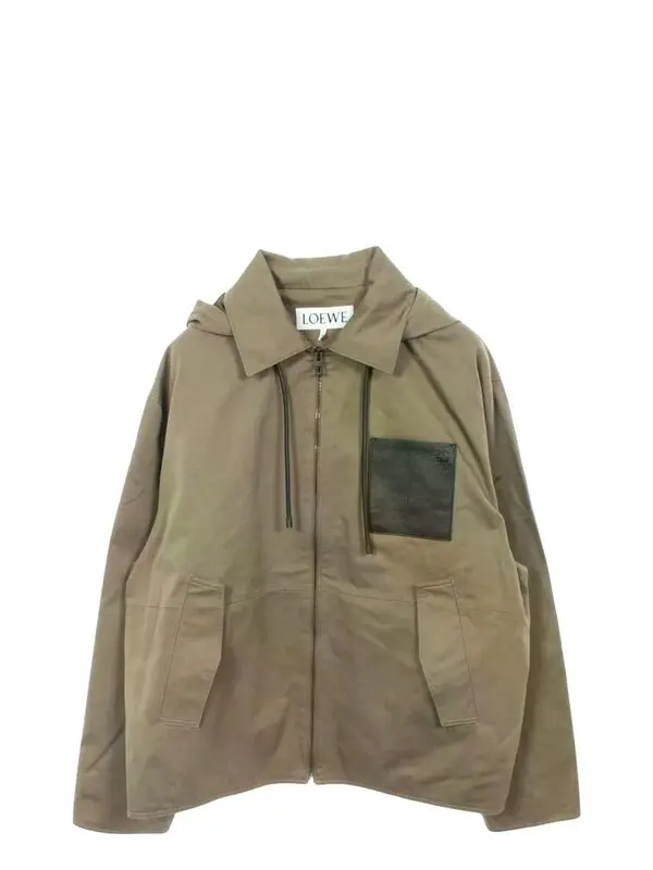 Loewe Khaki Cotton Anagram Hoodie - Neutrals