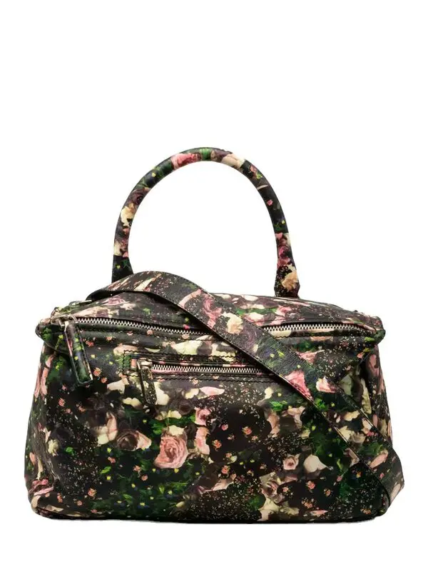 Givenchy Medium Floral Printed Calfskin Pandora Satchel - Black