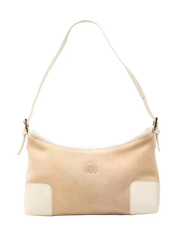 Loewe Suede Anagram Shoulder Bag - Brown