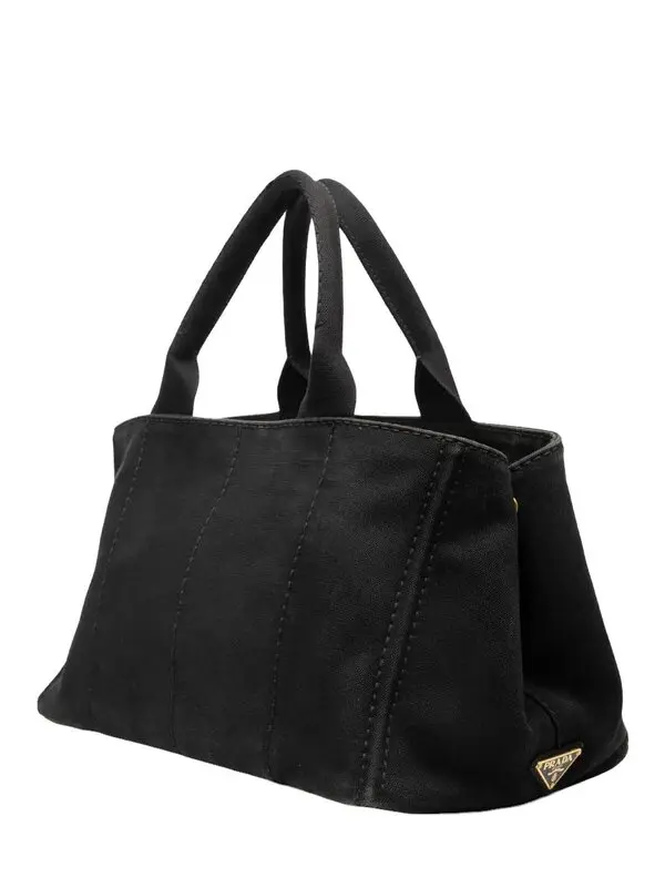 Prada Canapa Logo Satchel - Black