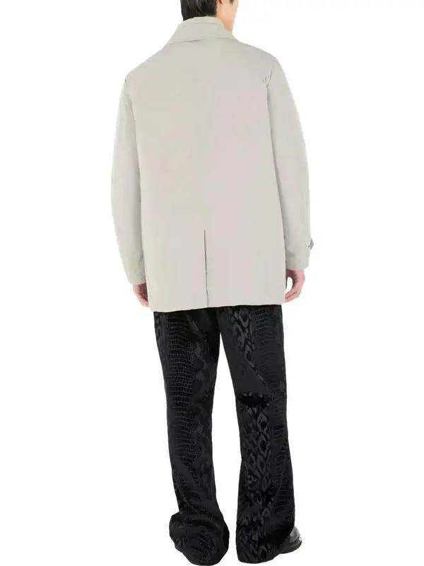 Roberto Cavalli Notched Lapels Padded Coat - Neutrals