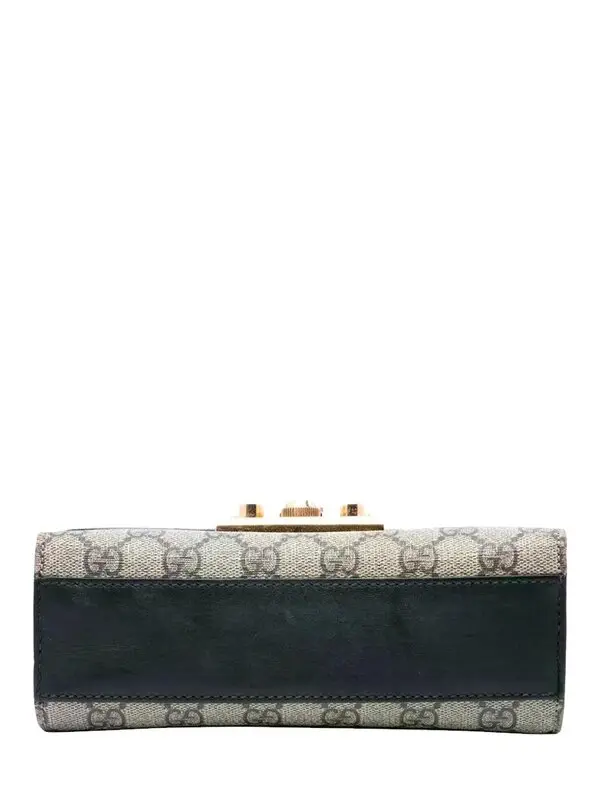Gucci Small Gg Supreme Padlock Crossbody Bag - Neutrals