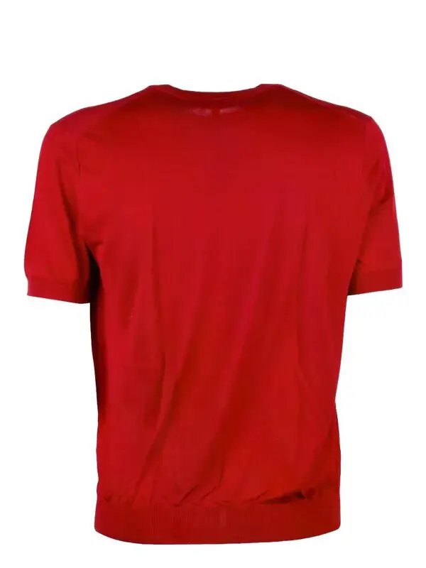 BROOKSFIELD Fine-knit Short-sleeve Top - Red