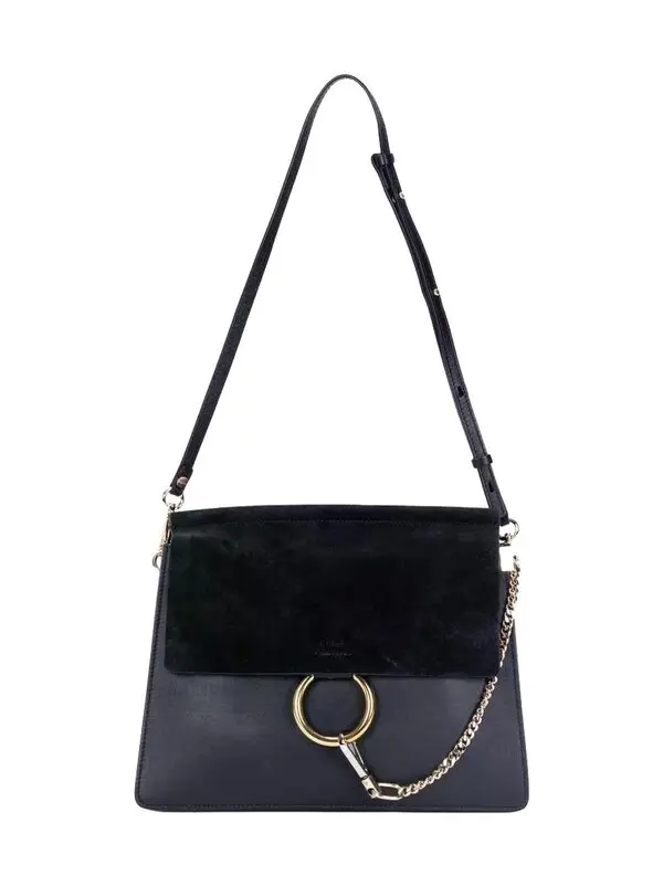 Chloé Faye Ring Shoulder Bag - Black