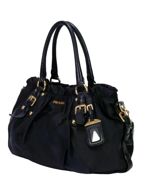 Prada Tessuto Gaufre Shoulder Bag - Black