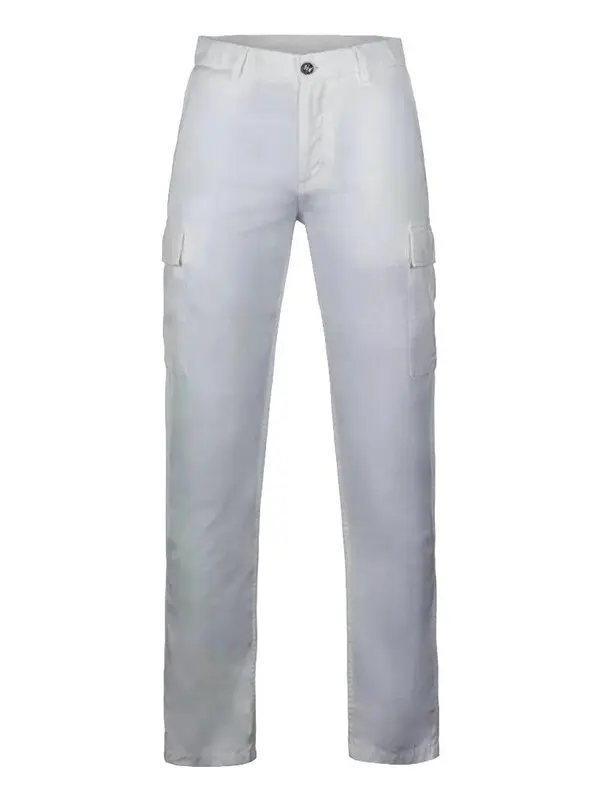 MOORER Cargo Garment-dyed Trousers - White