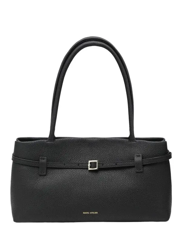 Manu Atelier Buckle-strap Tubular Handles Tote Bag - Black