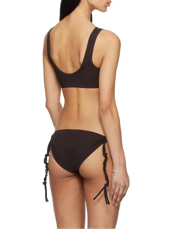 JIL SANDER Logo Sports Bra And Bikini Bottom - Brown
